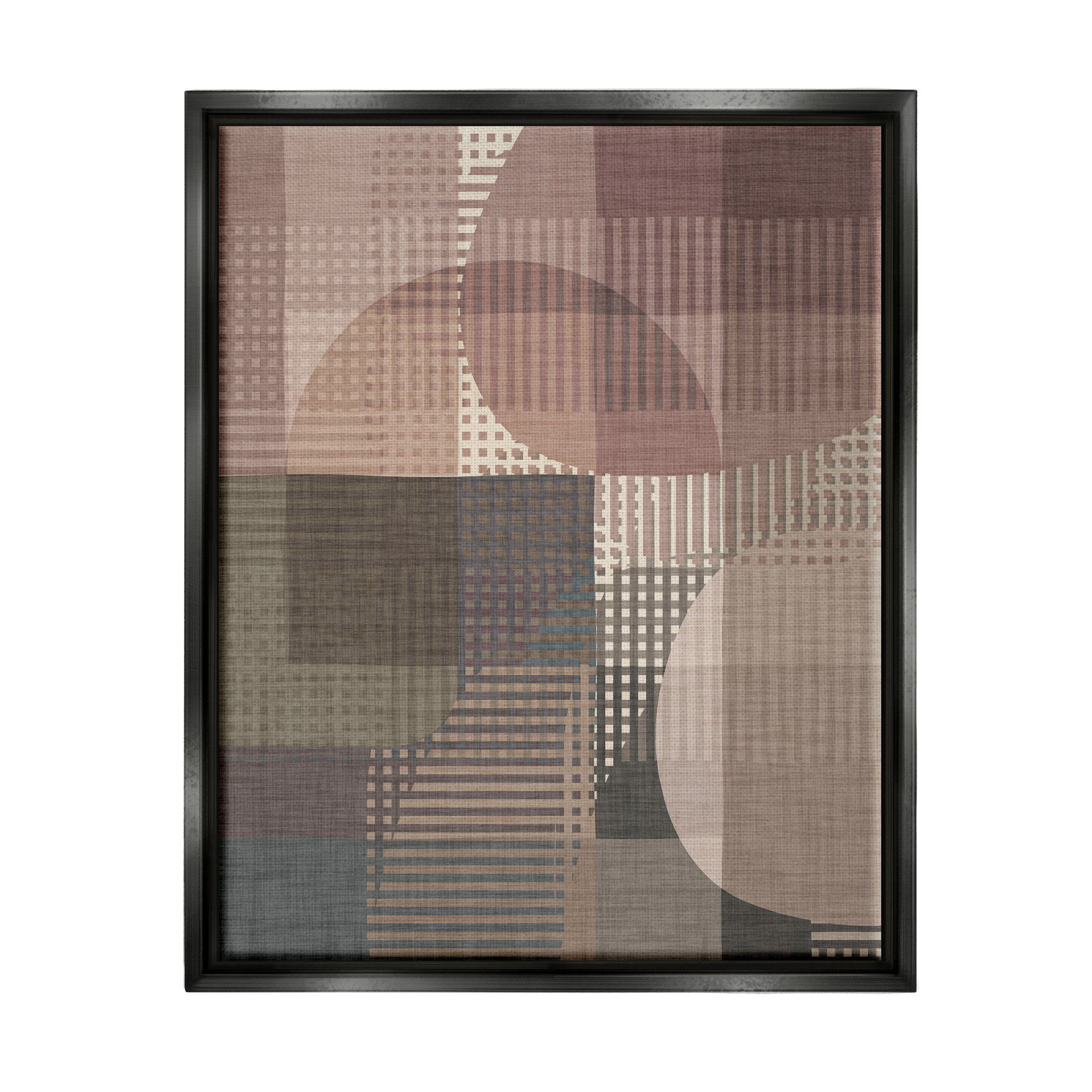 Wrought Studio™ Patterned Earth Tone Shapes Framed Floater Canvas Wall Art by Victoria Barnes ...